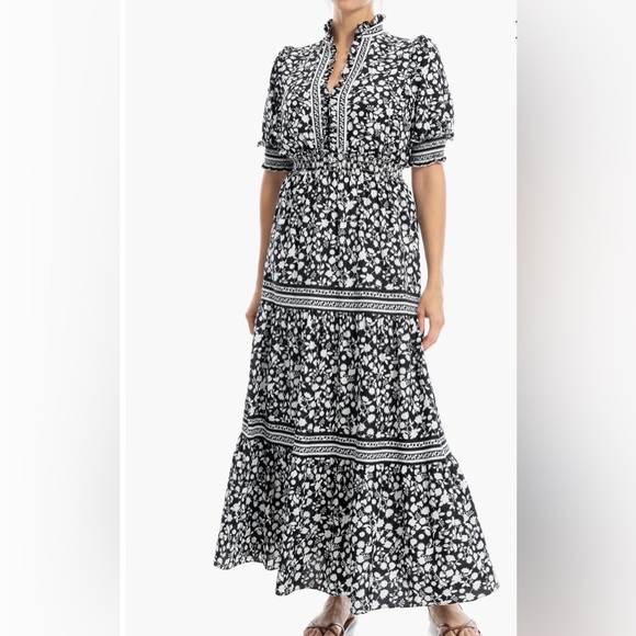 Max Studio | Dresses | Max Studio Black And White Floral Maxi Dress ...
